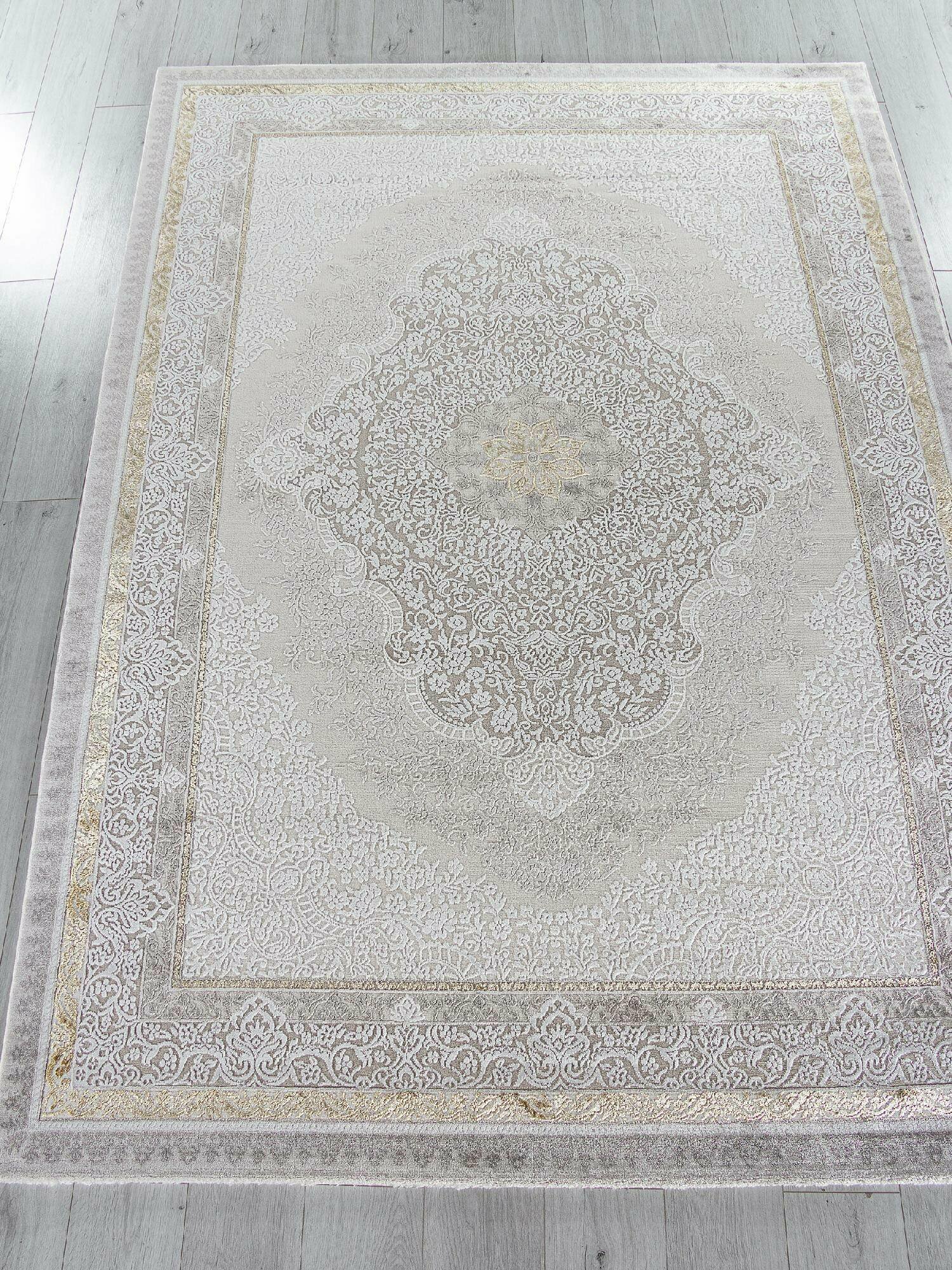 Ковер турецкий на пол в гостиную в спальню 300х500 см бежевый классический ворс 10 мм 405445 Kover-Russia