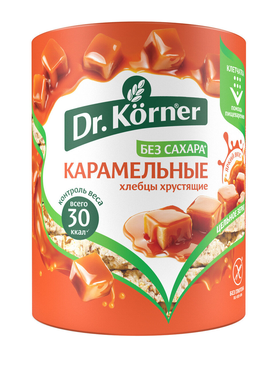 Хлебцы рисово-кукурузный DR KORNER Карамельные, 90г x 10 упаковки