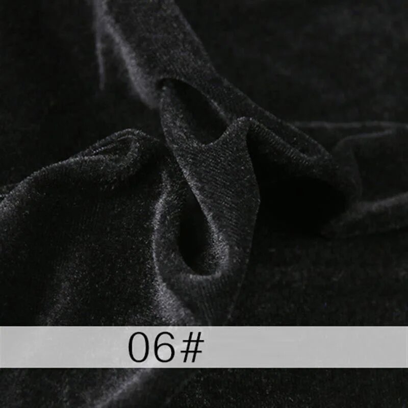 Бархатная эластичная ткань Antswaies, 32 цвета Черный, 50CMx160CM, 6