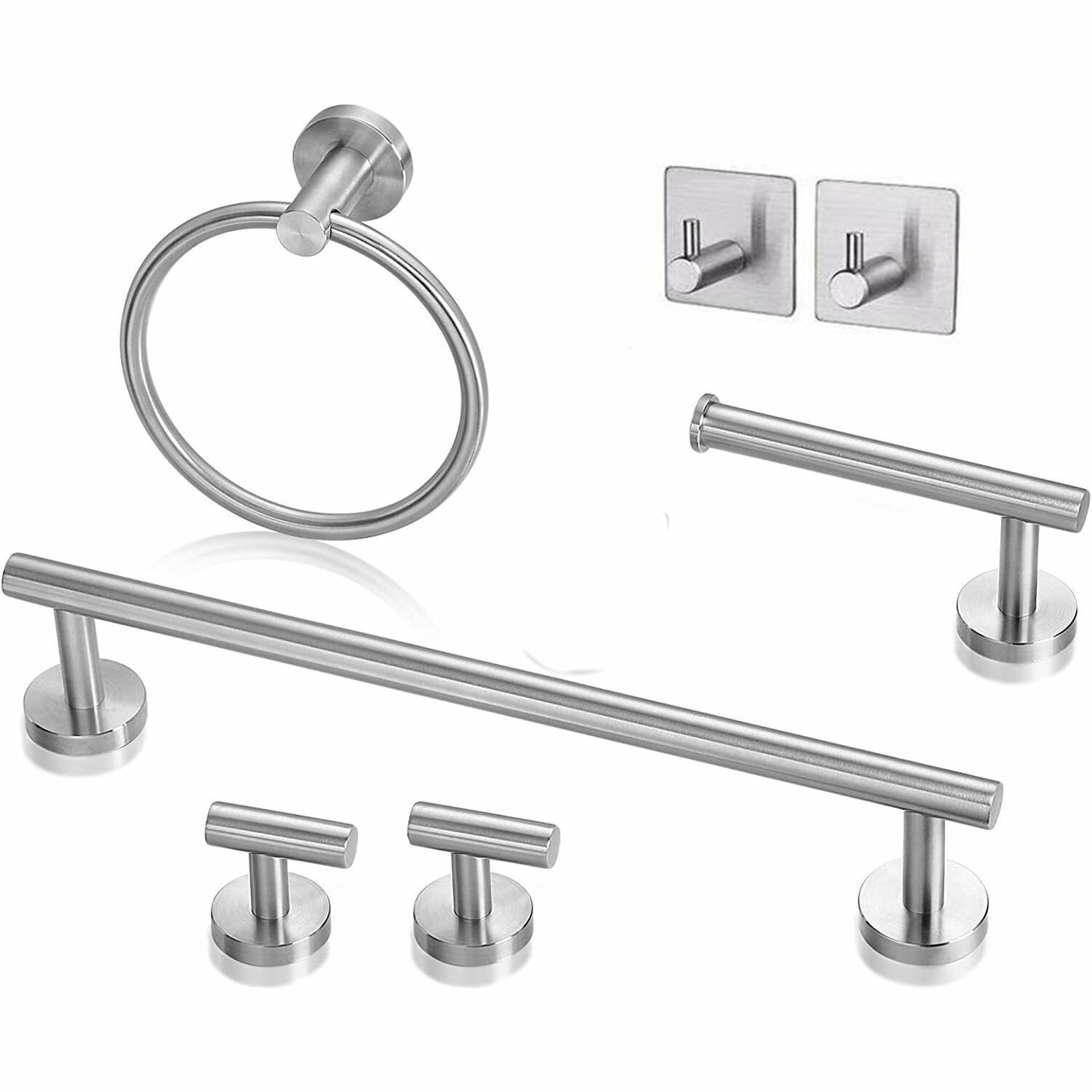 Набор для ванной комнаты из 7 частей аксессуаров настенный нержавеющие стали Для подвешивания полотенец