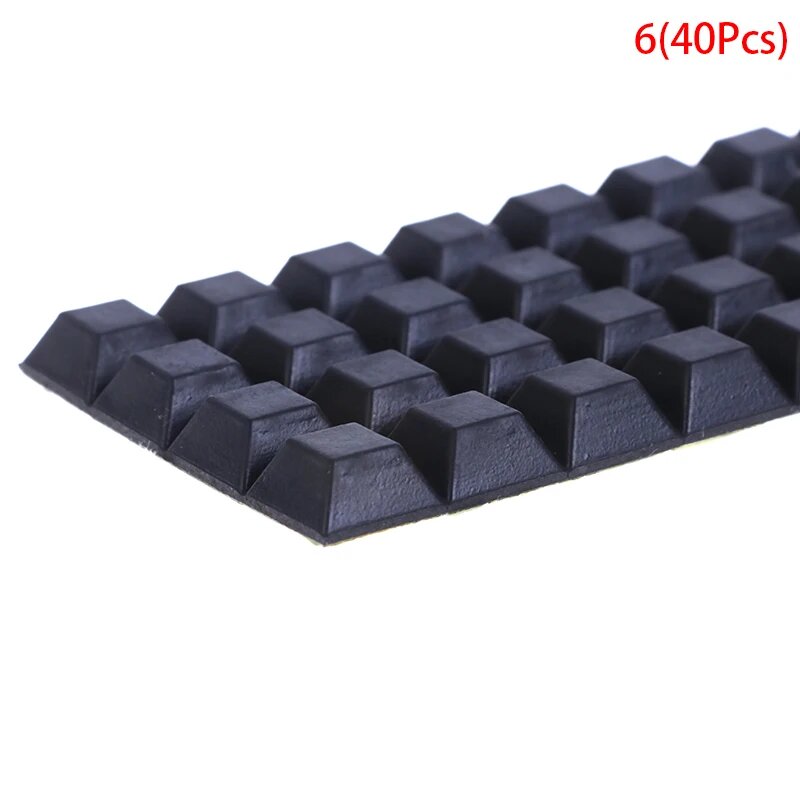 40 шт. черные квадратные резиновые ножки для мебели A6