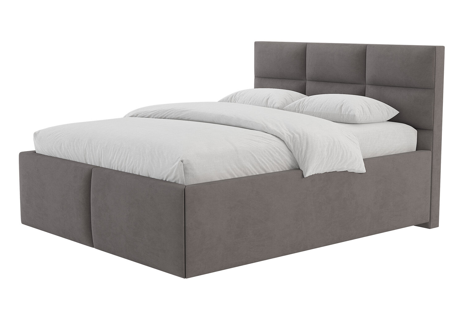 Кровать двуспальная Hoff Бруно, 160х200 см, с подъемным механизмом и основанием, цвет темно-серый