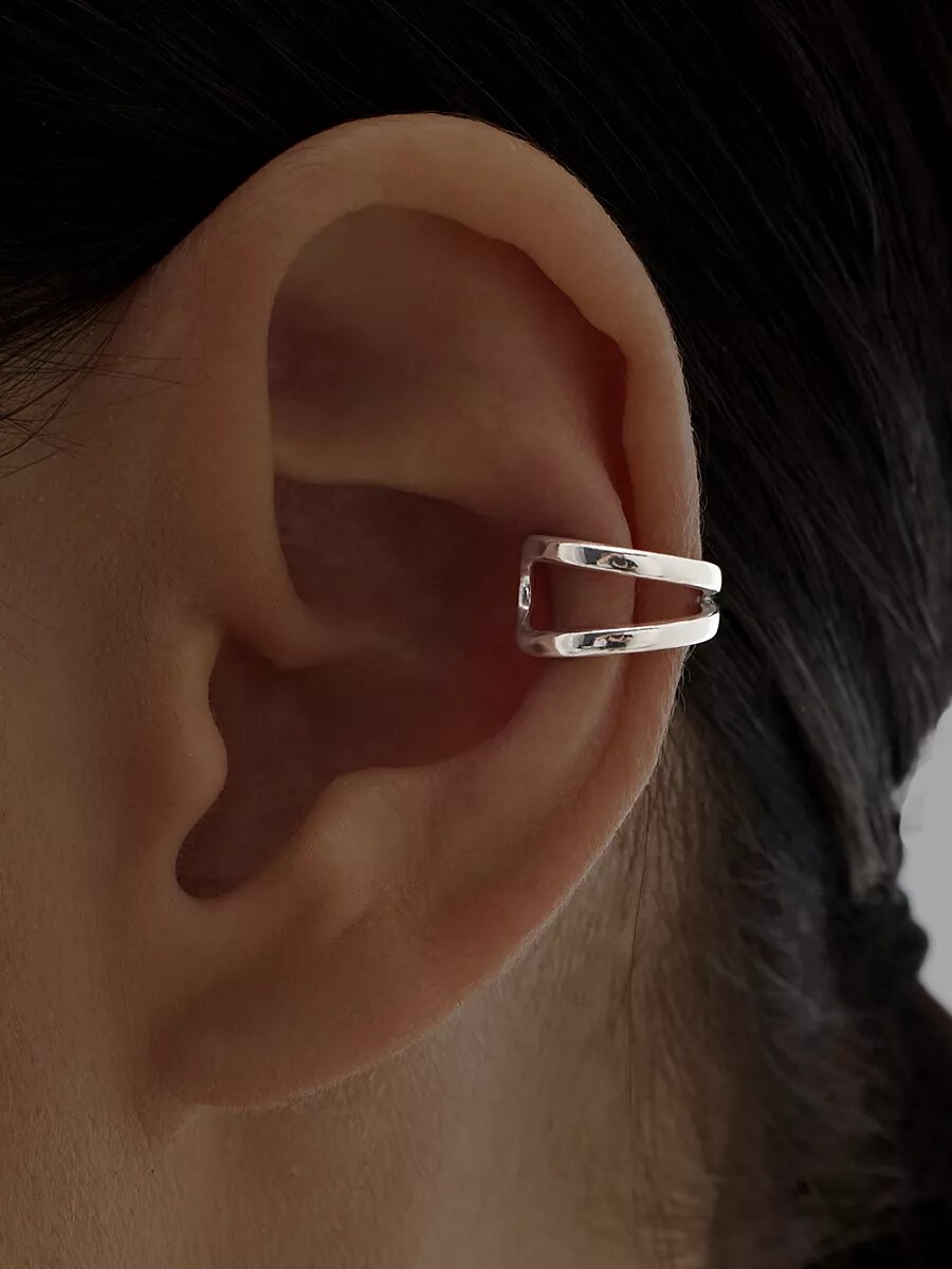 Кафф, серебро, 925 проба, родирование