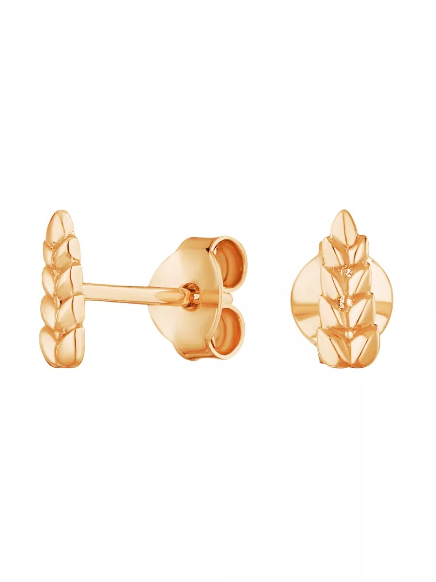 Серьги пусеты, серебро, 925 проба, золочение