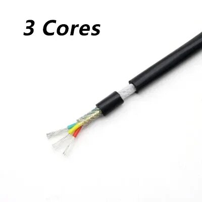 Экранированный провод из силикона 22-13 AWG 2-6 жил 20AWG Sq 0.5mm, Black x 3 Cores