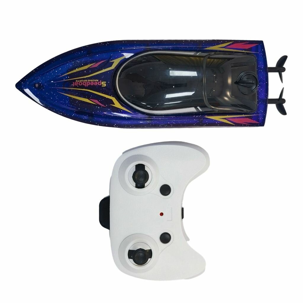 (1 комплект) Лодка с дистанционным управлением электрическим водяным освещением мощностью 2,4 Г-фиолетовая-высокоскоростная модель