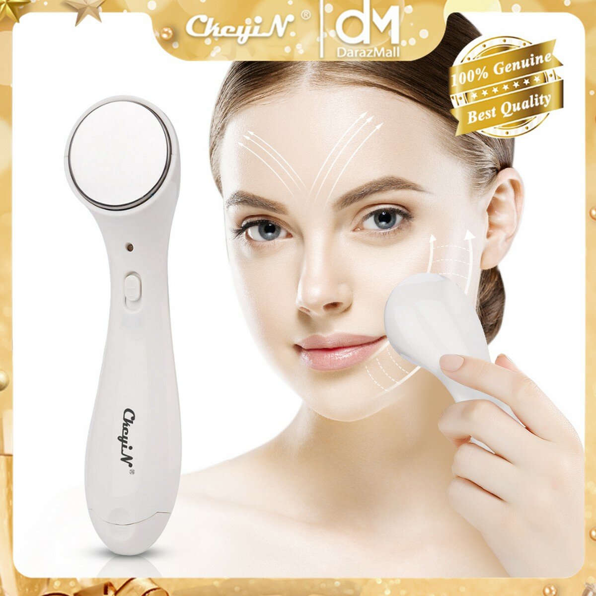 Мини портативный массажер для лица с ионофорезом, отбеливающий, омолаживающий, ультразвуковой очиститель лица, удаляющий морщины, укрепляющий, лифтинговый, косметический прибор (белый) MR236W