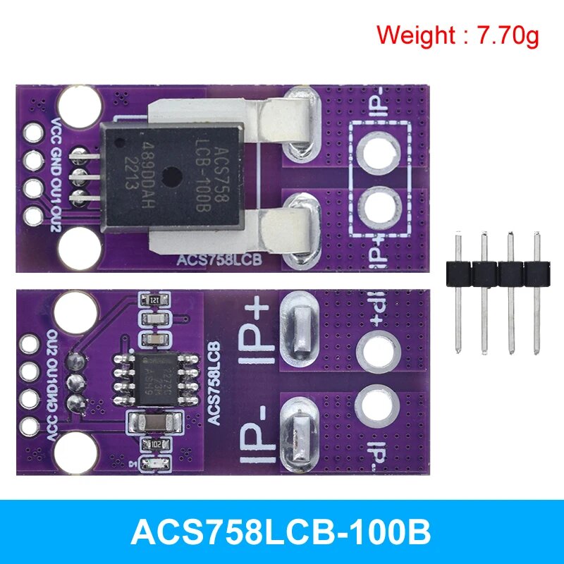 Модуль датчика тока Холла ACS758 для Arduino 100A, 1pcs