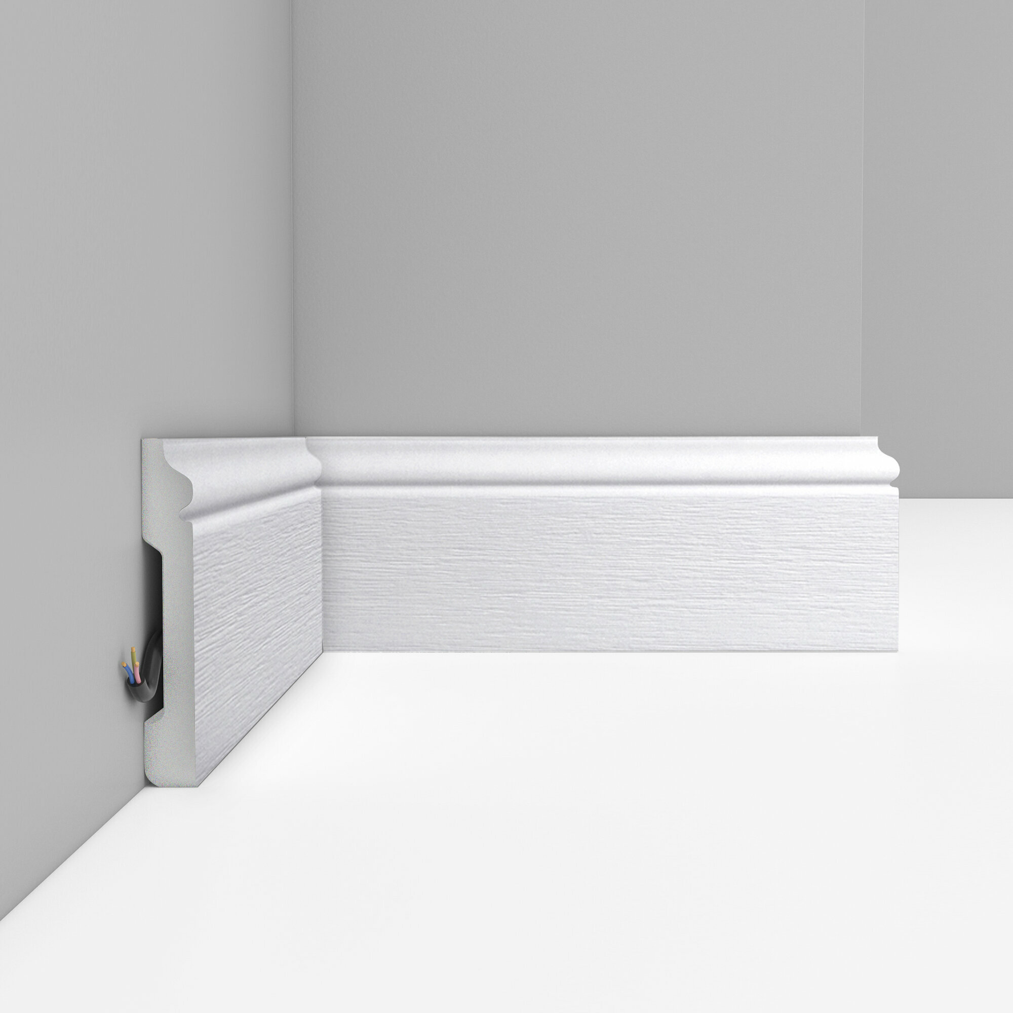 Плинтус дюрополимер напольный DECOMASTER (декомастер), 79х13х2400 мм, D005-70 ДМ дуб белый