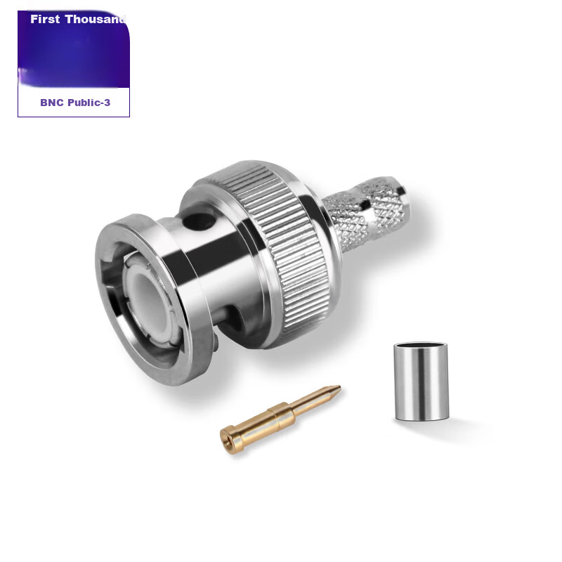 SHOCHAN BNC-3 Male Connector, Solder-Pressed, SDI Surveillance Video Coaxial Cable Connector, 50 Ohm, 2-Pack, SQ-BNC