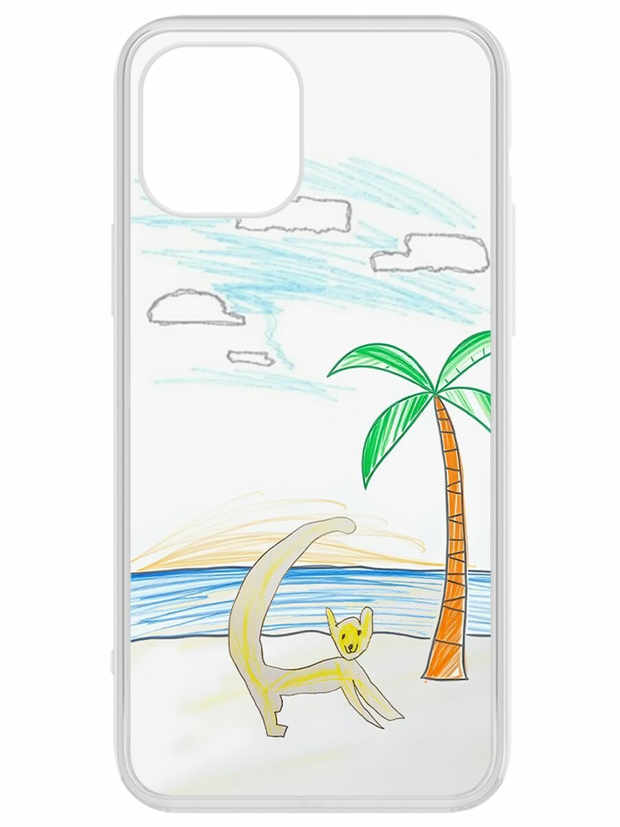 Чехол-накладка Krutoff Clear Case Лемур на пляже для iPhone 12 Pro