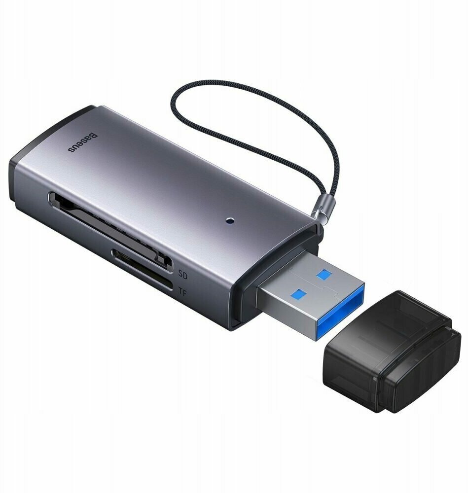 Картридер Baseus Lite Series USB-A to SD/TF Card Reader Grey (WKQX060013)