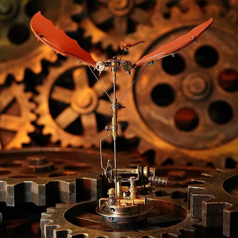 Стимпанк Орнитоптер механическая модель с расправляющимися крыльями