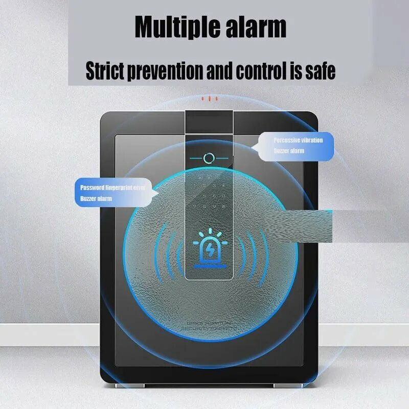 KNOW EASY-Домашний сейф 45 см, офисный сейф с отпечатком пальца, паролем и Wi-Fi, цельностальной антиугонный мини-сейф — фото 1