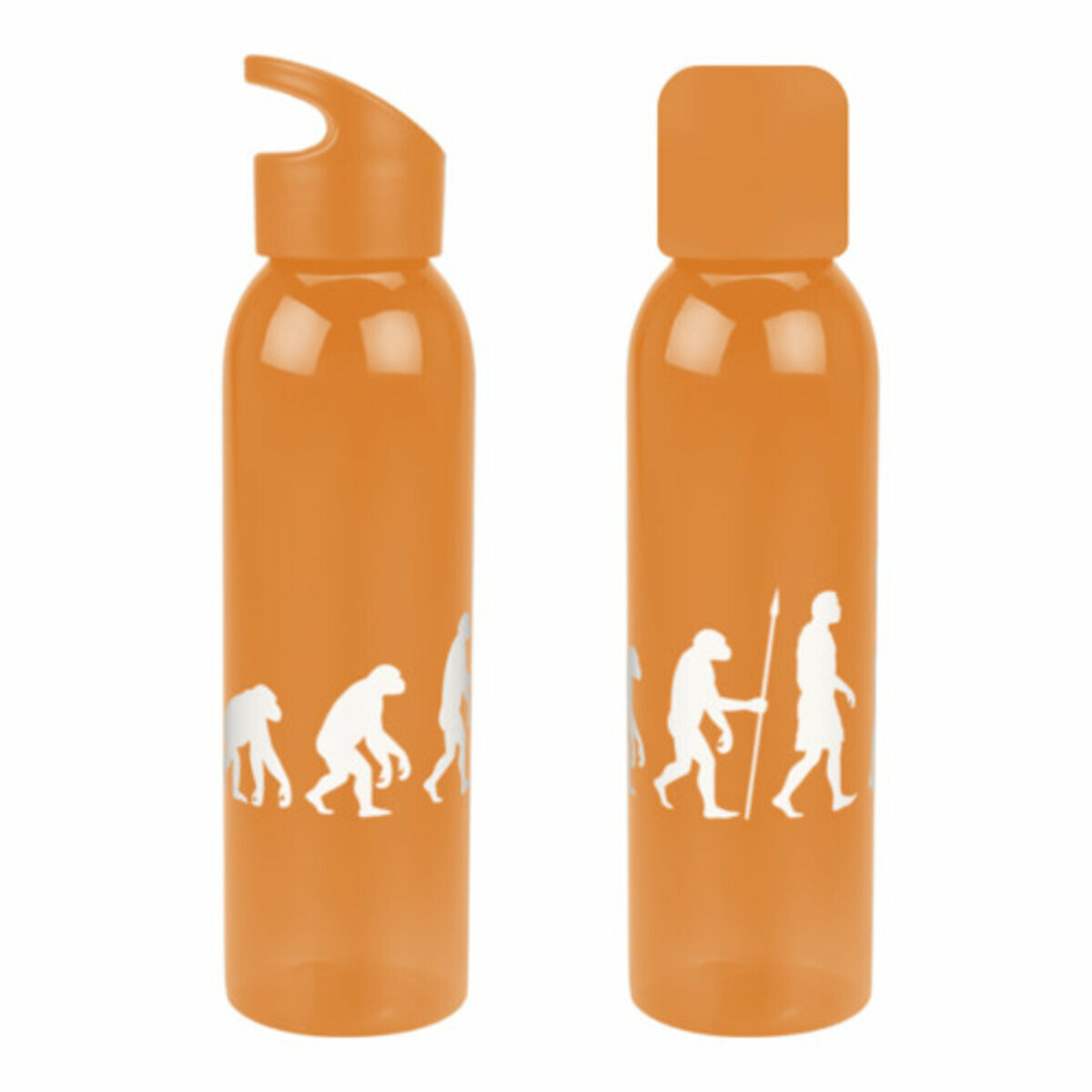 Бутылка для воды «Эволюция бариста для работника кофейни coffee кофе» (оранжевый)