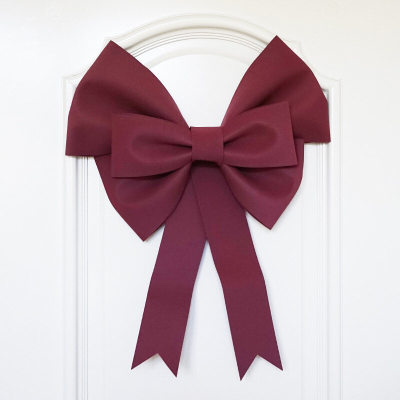 Автомобильный бант марсала/винный 75х100. Бант 1 метр для фасада магазина. Большой бант для фотосессии. Банты для украшения