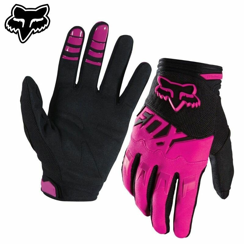 Мотоперчатки, мужские, черный/розовый, размер 4.5, единая сетка RU