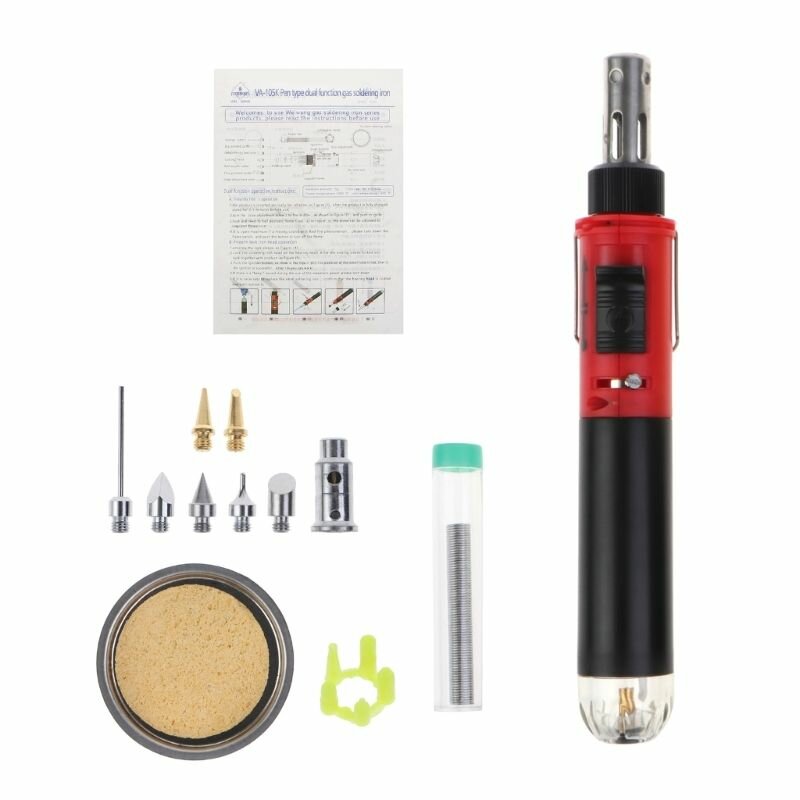 Набор паяльников 10 в 1, универсальный бутановый набор со сменными наконечниками ручек для сварки нержавеющей стали