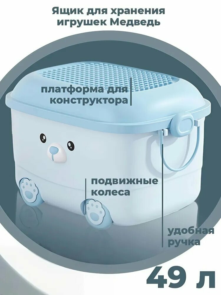 Ящик для игрушек длина 48 см, ширина 36 см, высота 32 см.