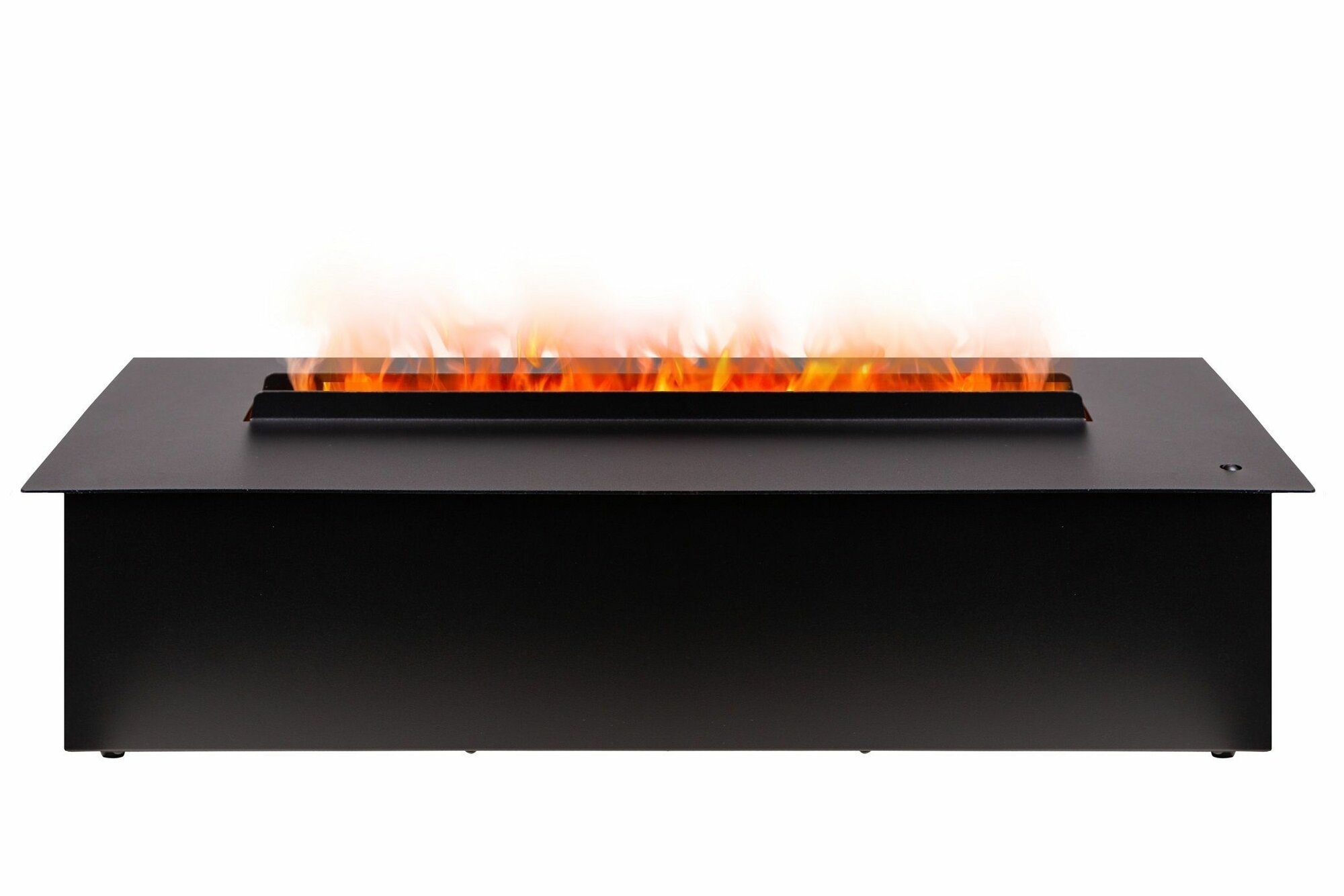 Электрический паровой камин 3D Cassette 630, в комплекте черная стальная панель и декоративные дрова с эффектом "живого пламени"