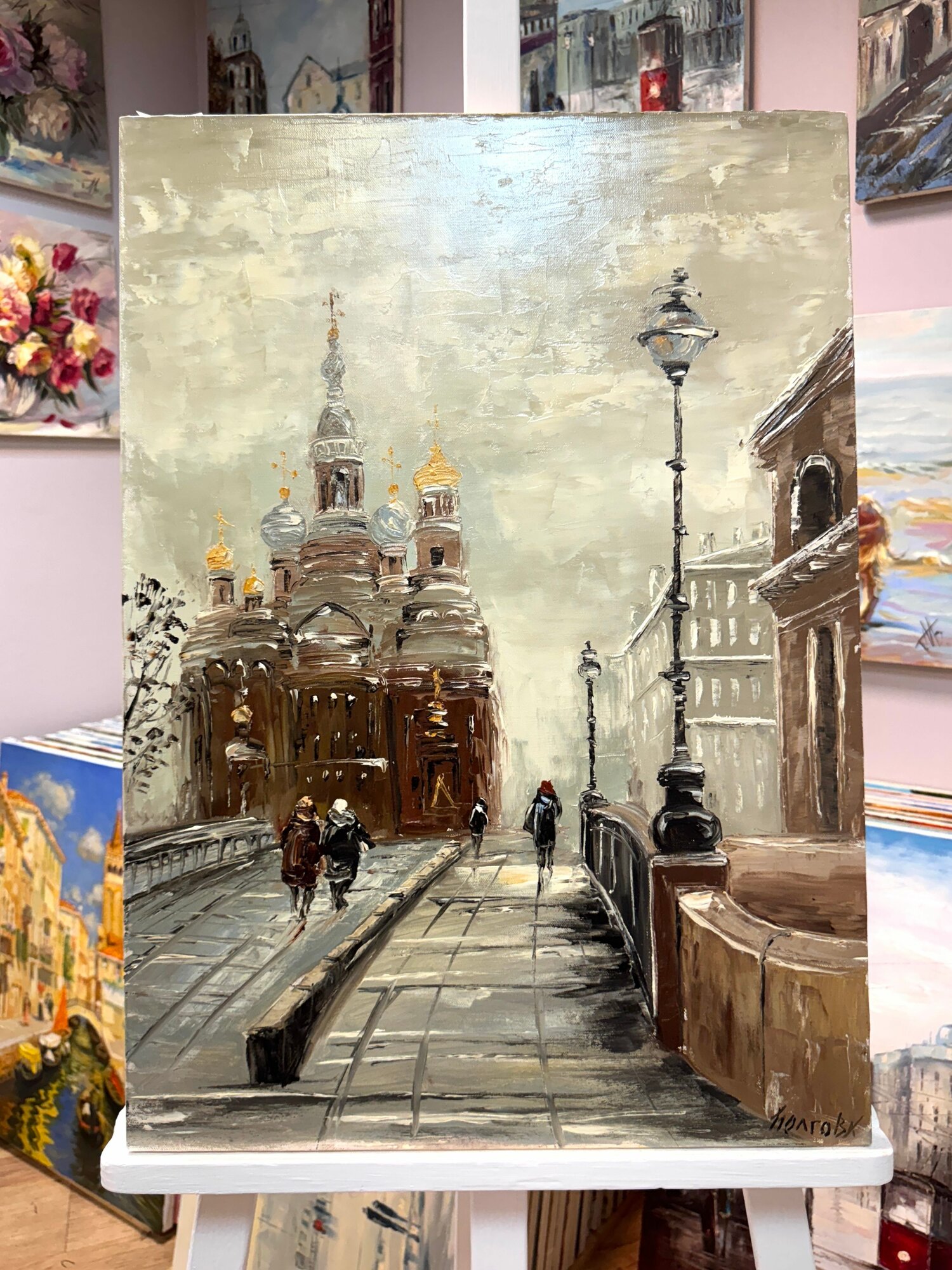 Картина маслом Санкт-Петербург, Храм Вознесения Христова, Спас на крови 50х70 см. Художественная мастерская Грёзы.