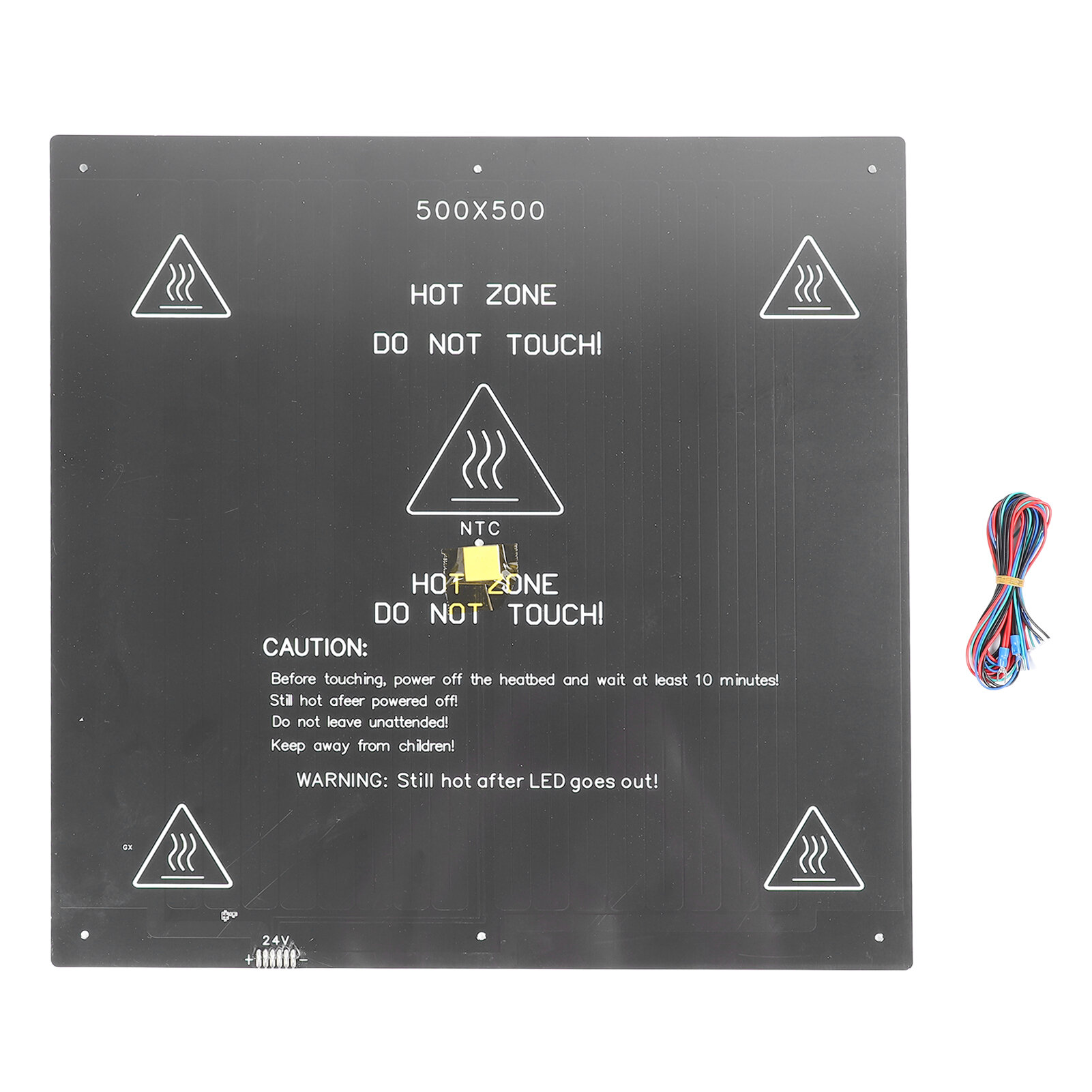 3D -принтер с подогревом кровать 24 В 350 Вт Высокий алюминиевый сплав 500x500 мм 3D -принтер