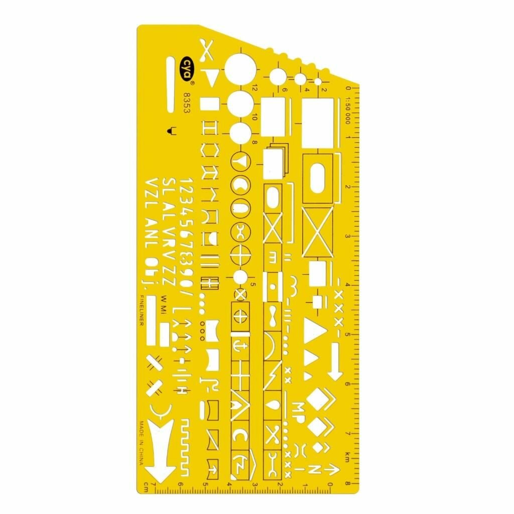 Геометрический шаблон для черчения в школе и офисе, - 8353