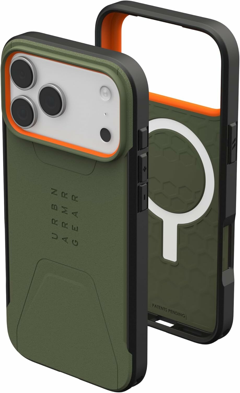 Чехол с поддержкой Магсейф Uag Civilian для iPhone 17 Pro 6.3", цвет оливковый (Olive/Orange)