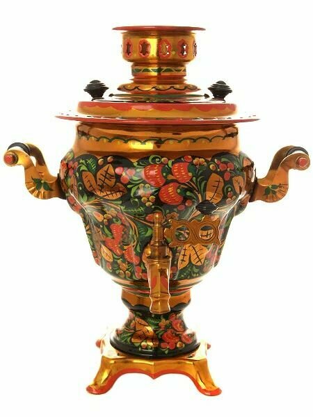 Самовар электрический 2.5 л. Хохлома рыжая