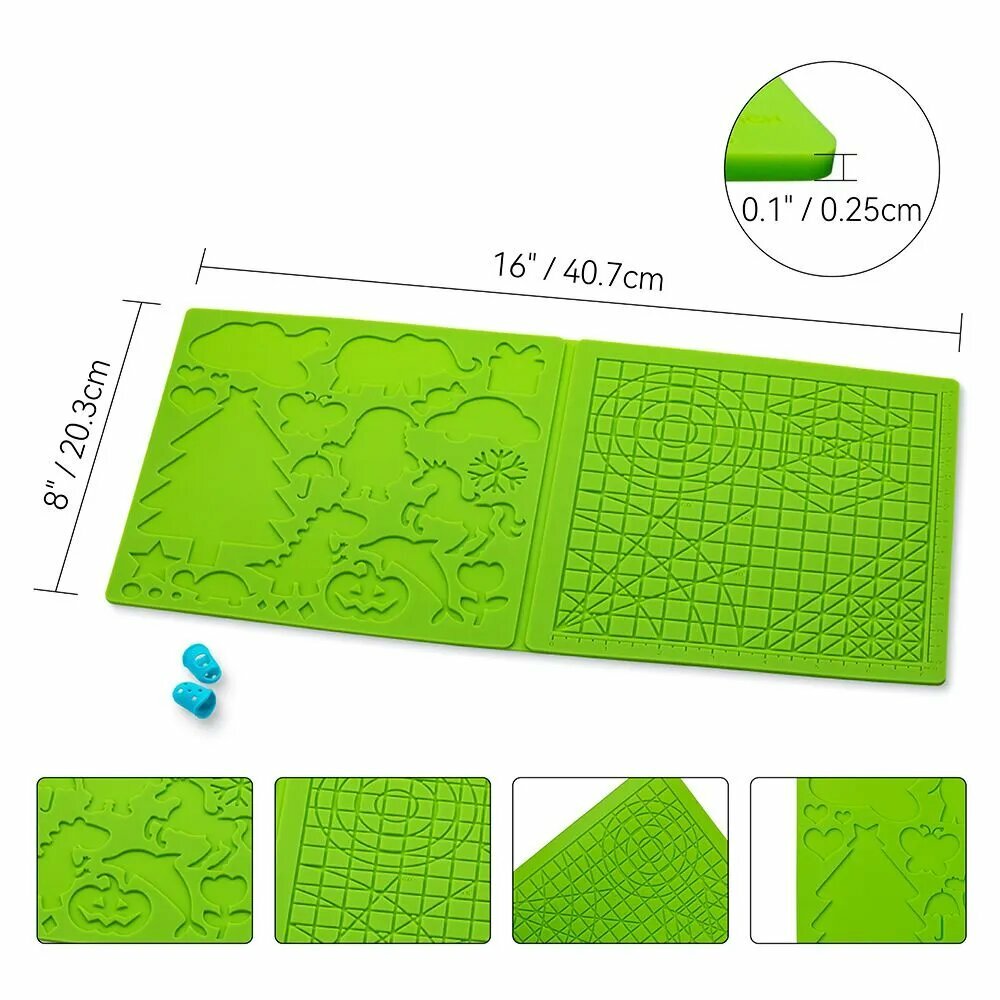 Складной шаблон для 3D ручки 41,2 20,3 2,5 см, силиконовый，（Рекомендуемые качественные продукты）