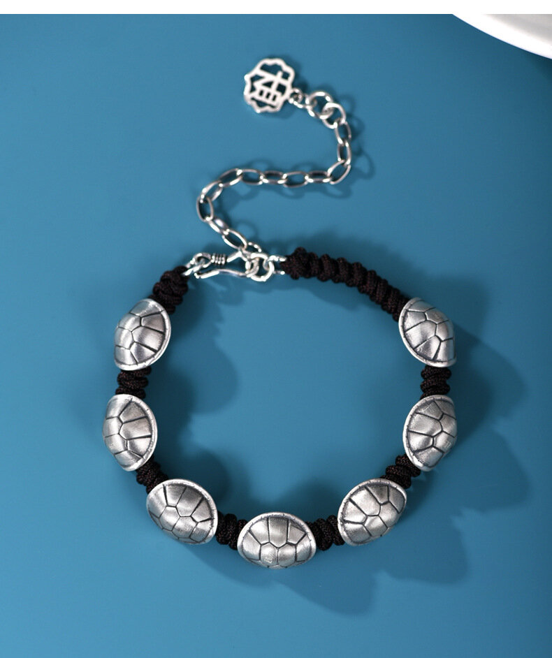 Браслет для гадания, YM Серебро Черепаха Пара Фортуна Этнический Удача