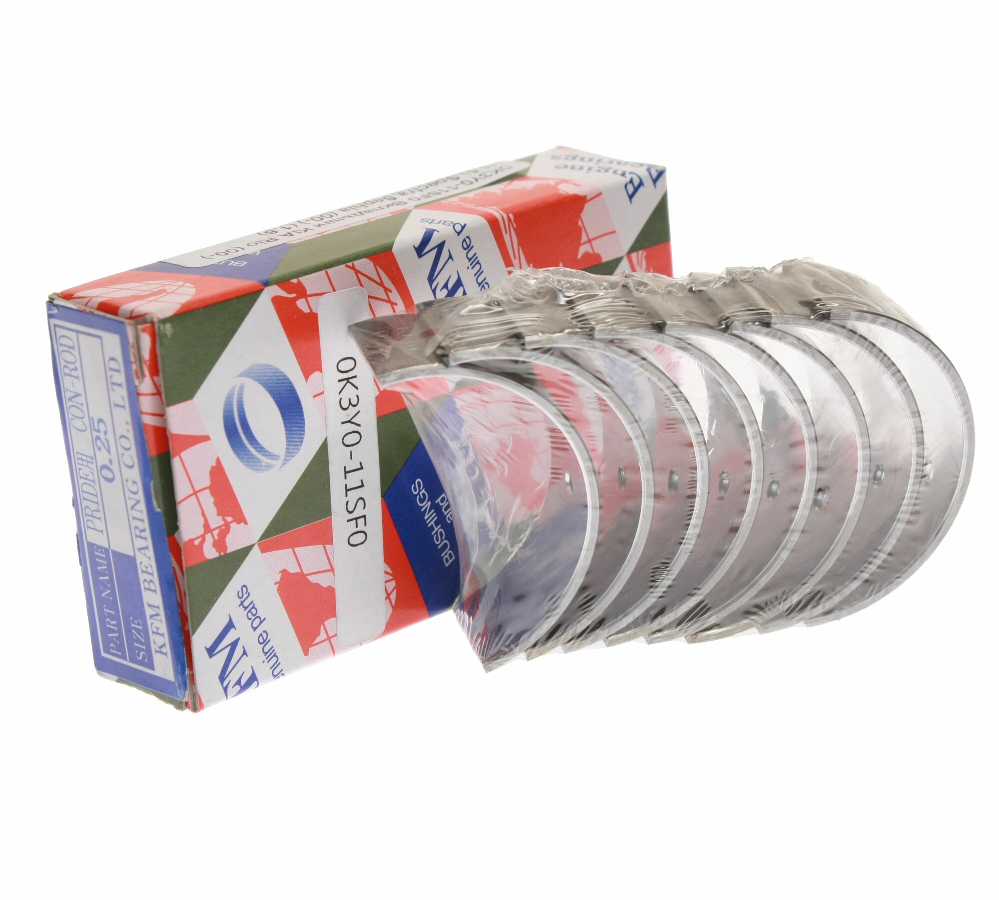 Вкладыши KIA Rio (00-) (1.5), Spectra, Sephia (00-) (1.6) шатунные d+0.25 комплект (8шт.)