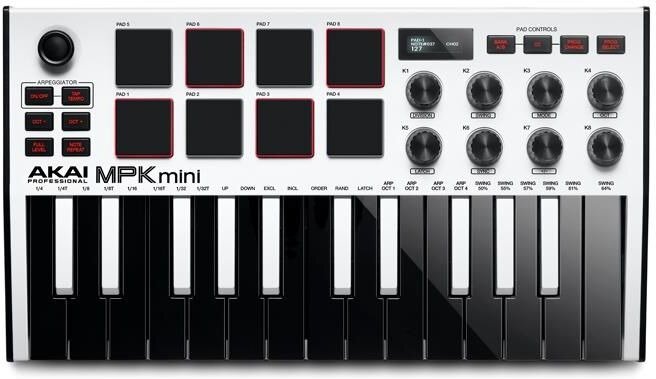 MIDI-клавиатура AKAI MPK Mini MKIII белый