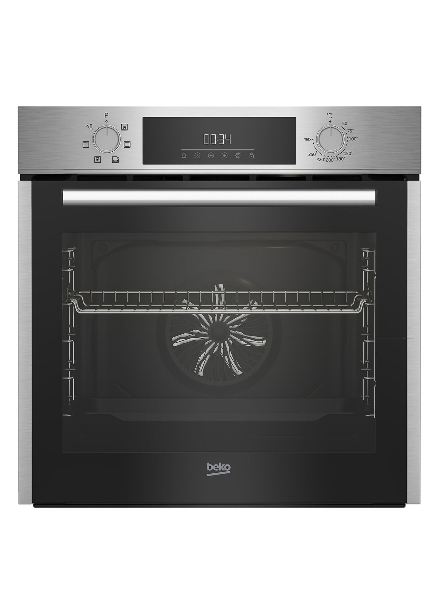 Духовой шкаф BEKO BIOC1431KXNC, LED-дисплей, утапливаемые переключатели