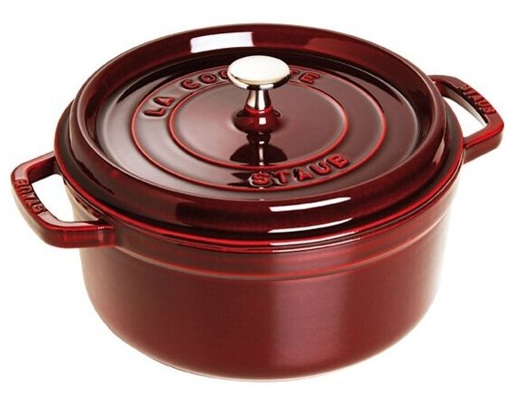 Кокот Staub круглый, гранатовый, 20 см, 2,2 л (1102087)