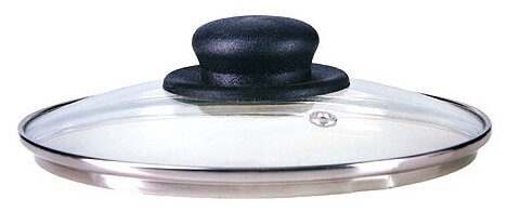 Крышка 16см черная ручка, металлический ободок россия 7016 KSMB-7016