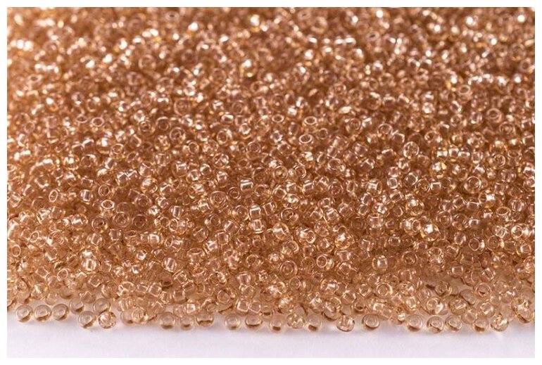 Бисер чешский PRECIOSA круглый 10/0 01111 коричневый прозрачный, 20 грамм