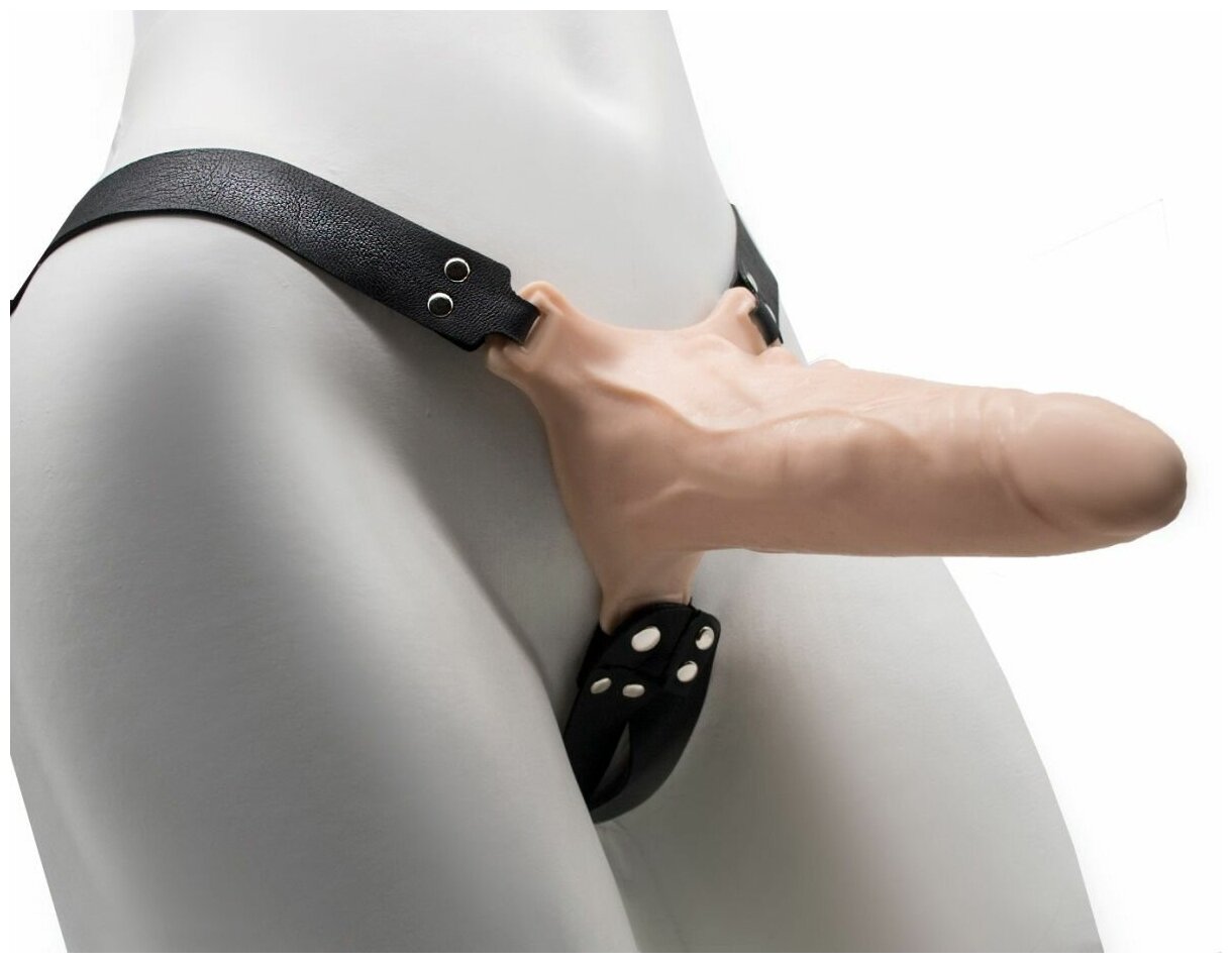 Пустотелый фаллопротез с бондажом, 18×5.2 см