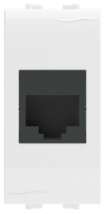 Розетка компьютерная 1-м СП Brava 1мод. RJ45 5E (разъем Hyperline) бел, DKC 76654B (1 шт.)