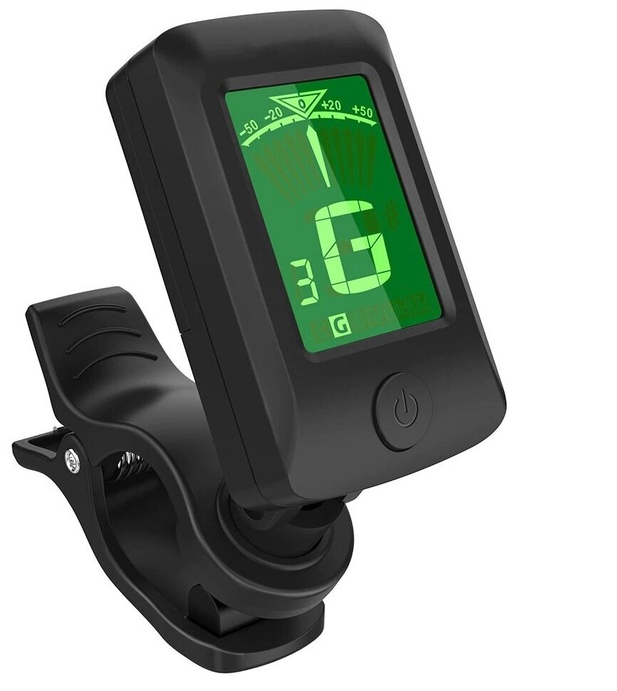 Тюнер на вращающемся зажиме для настройки гитар и других музыкальных инструментов