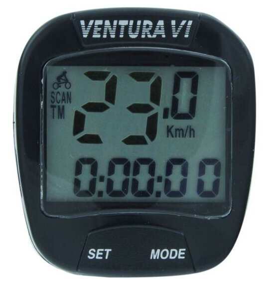 Велокомпьютер Ventura VI, 6 функций, черный, 5-244530