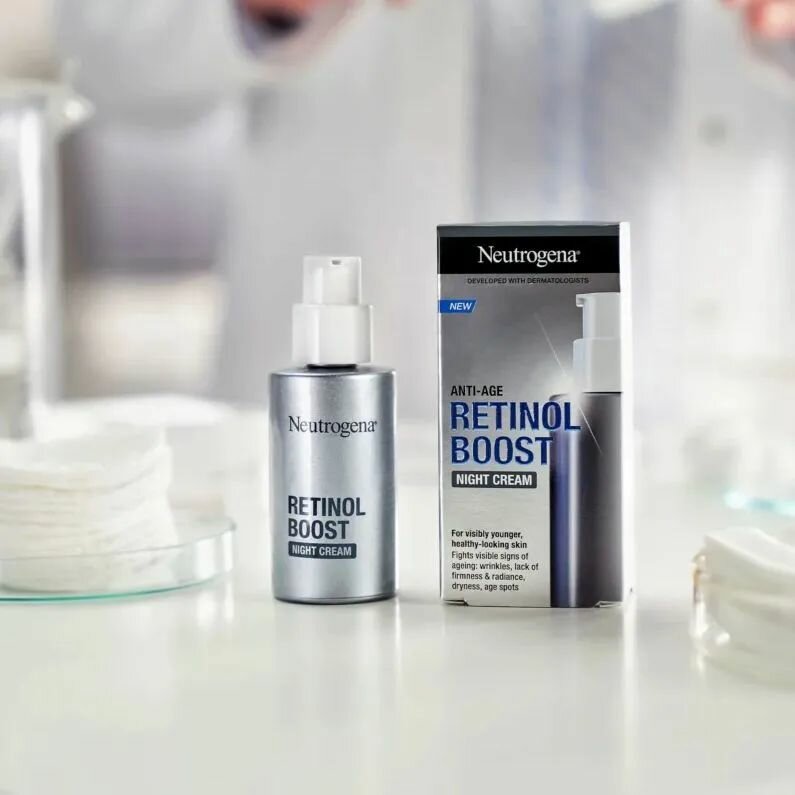 Крем для лица с ретинолом, дневной и ночной, антивозрастной, SPF 15. Neutrogena. Сделано во Франции. 2х50 мл. арт.2430