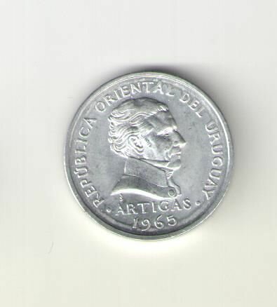 Монета Уругвай 20 Сентесимо 1965