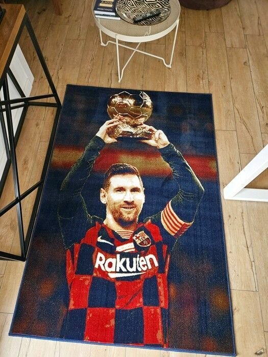 Ковер Лионель Месси Lionel Messi на пол в гостиную в детскую 130х190 см футбол современный ворс 8 мм 312664 KoverVDom