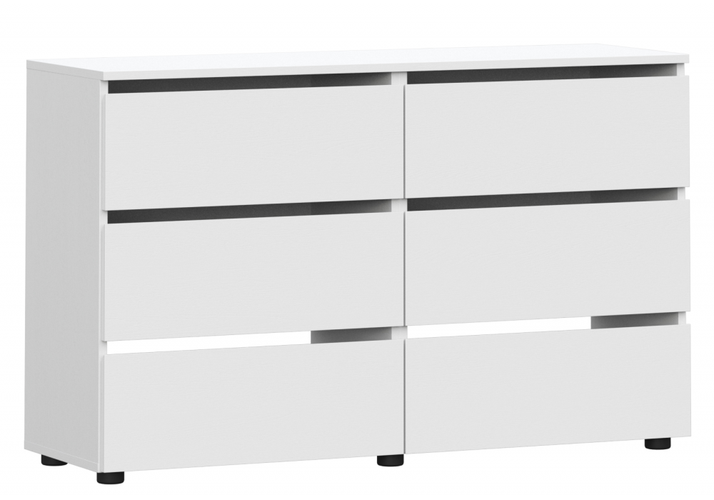 Комод Woodville Валенсия широкий белый текстурный 2038526501