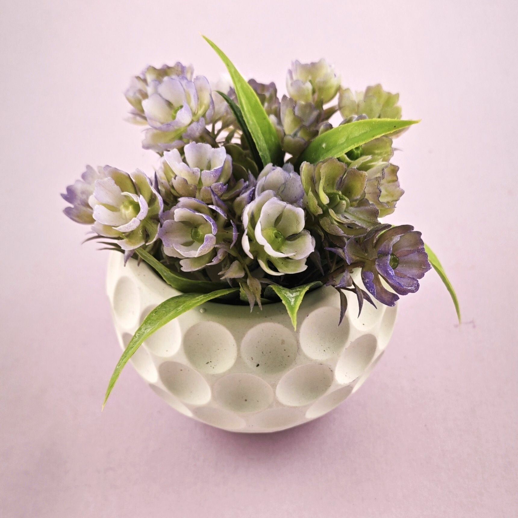 Композиция "Мини розы", горшочек (круги) гипс, ручная авторская работа