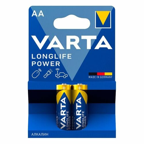 AA Батарейка VARTA Longlife power High Energy Alkaline LR6, 2 шт.