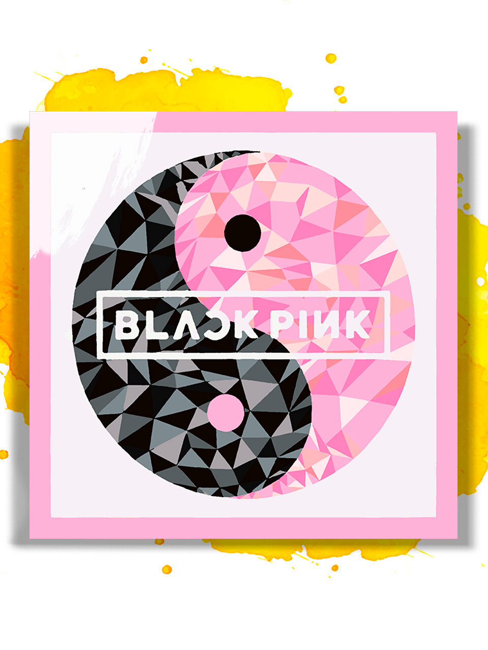 Картина по номерам на холсте Black Pink LOGO, 50 х 50 см