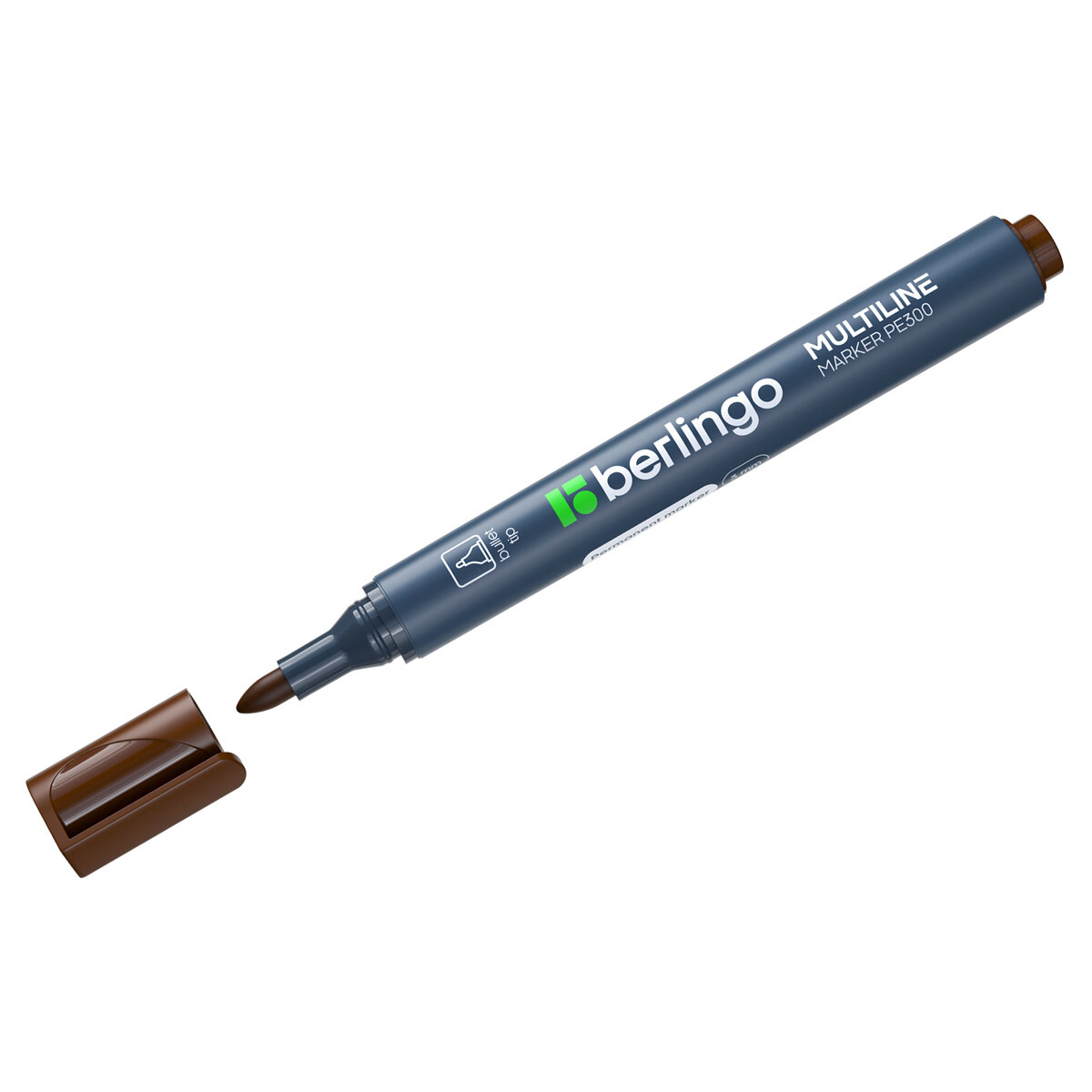 Комплект 72 шт, Маркер перманентный Berlingo "Multiline PE300" коричневый, пулевидный, 3мм