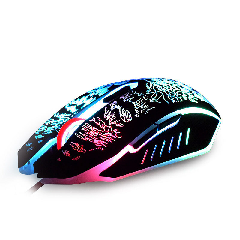ZhuGuangBao T9 Проводная RGB игровая мышь USB для ноутбуков и настольных компьютеров